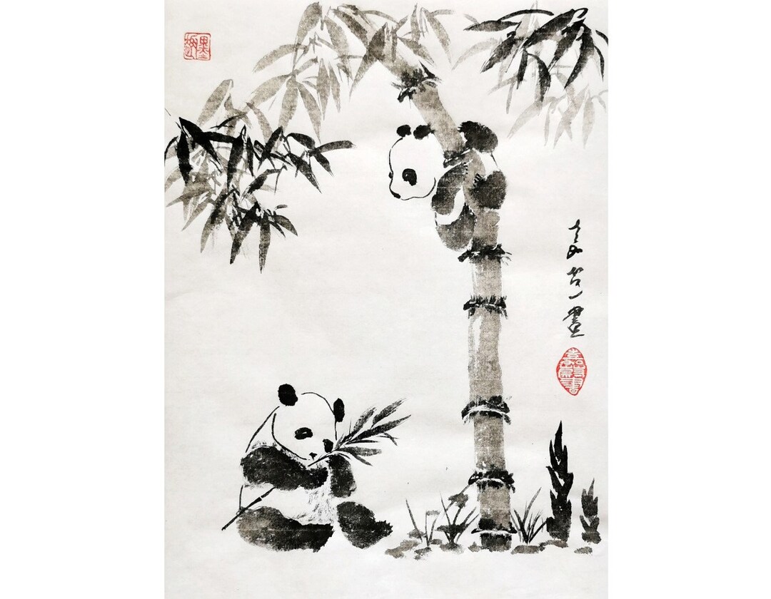 Original Sumi-e Painting. Brush Water-ink Painting / Chinese ...