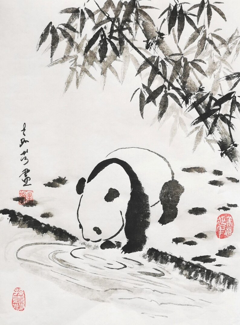 Original Sumi-e Painting, Brush Water-ink Painting / Chinese ...