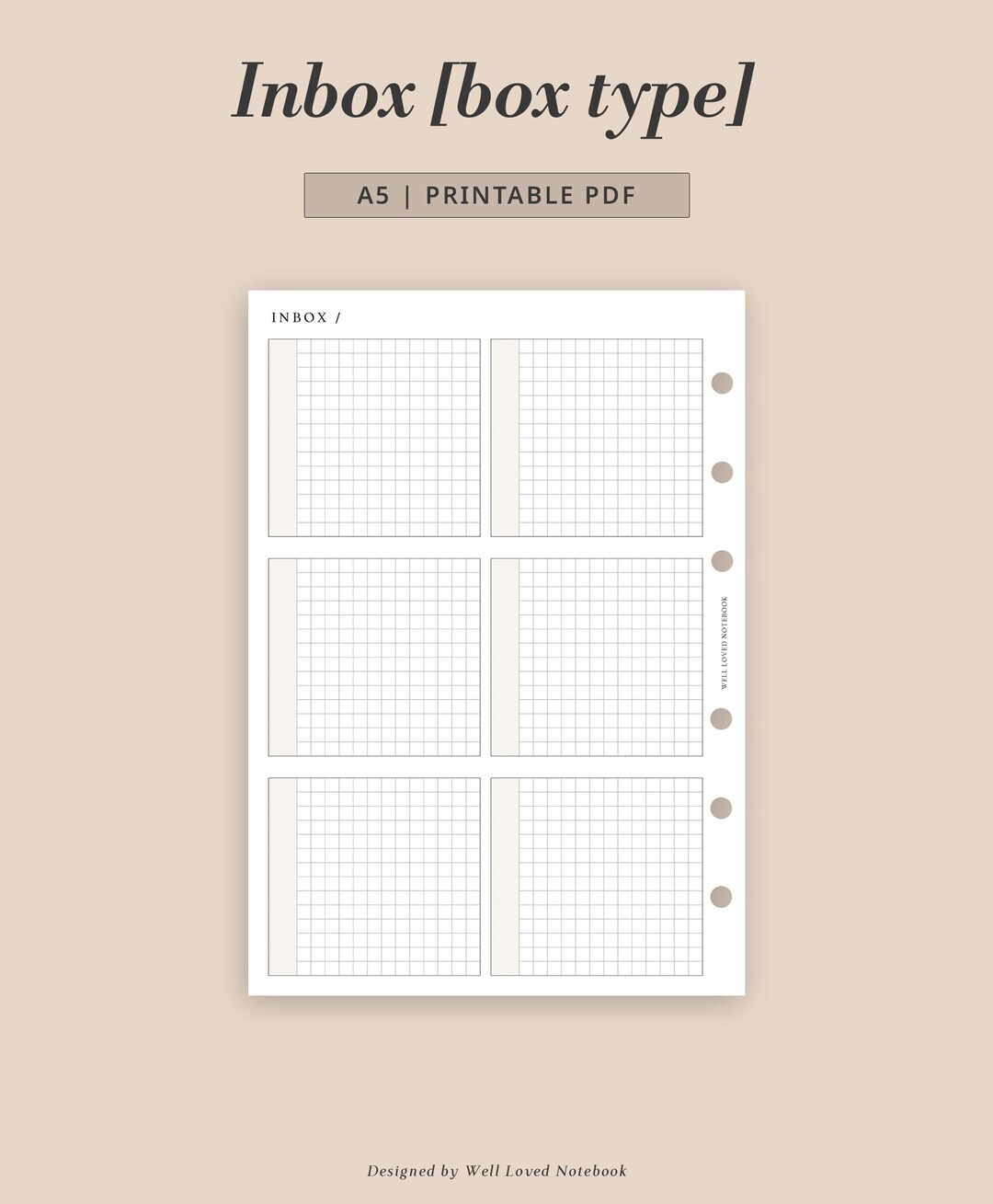 A5 - Inbox Planner Printable [box Type] | Brain Dump Template ...