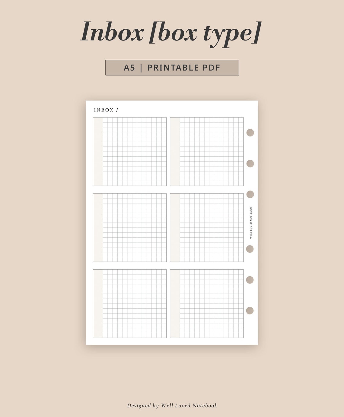 A5 - Inbox Planner Printable [box Type] | Brain Dump Template ...