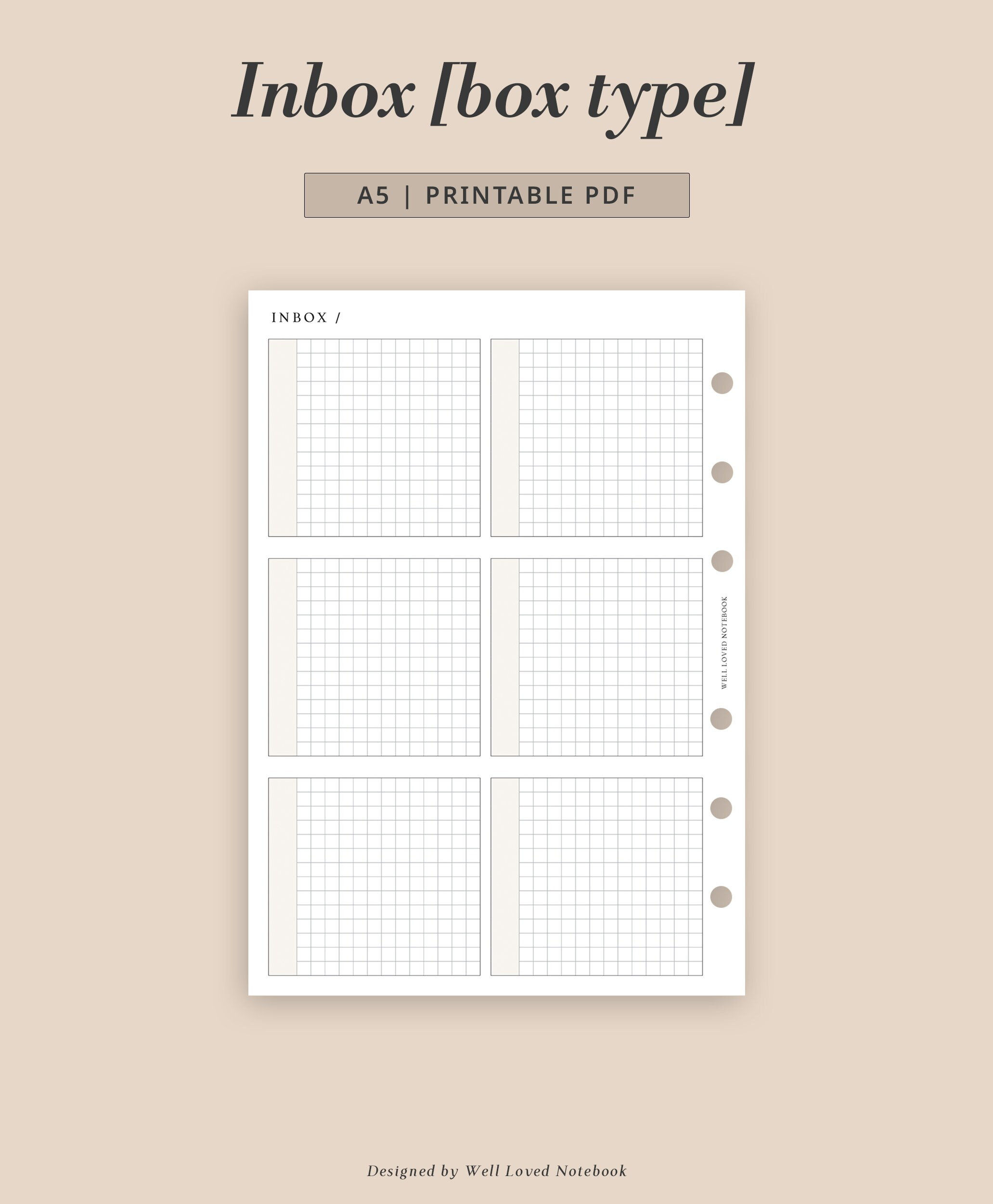 A5 - Inbox Planner Printable [box Type] | Brain Dump Template ...