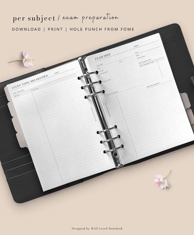 A5 - Exam Preparation Planner Printable | Unit Study Planner for ...
