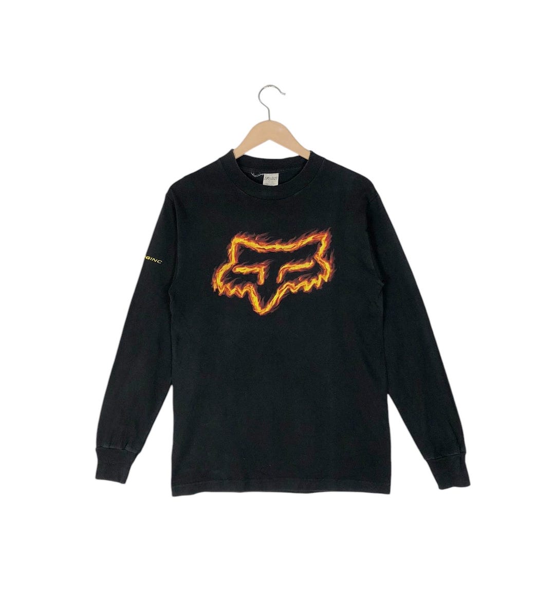 Vintage FOX Racing Flame Fire Logo Motorcross Longsleeve T Shirt / Size ...