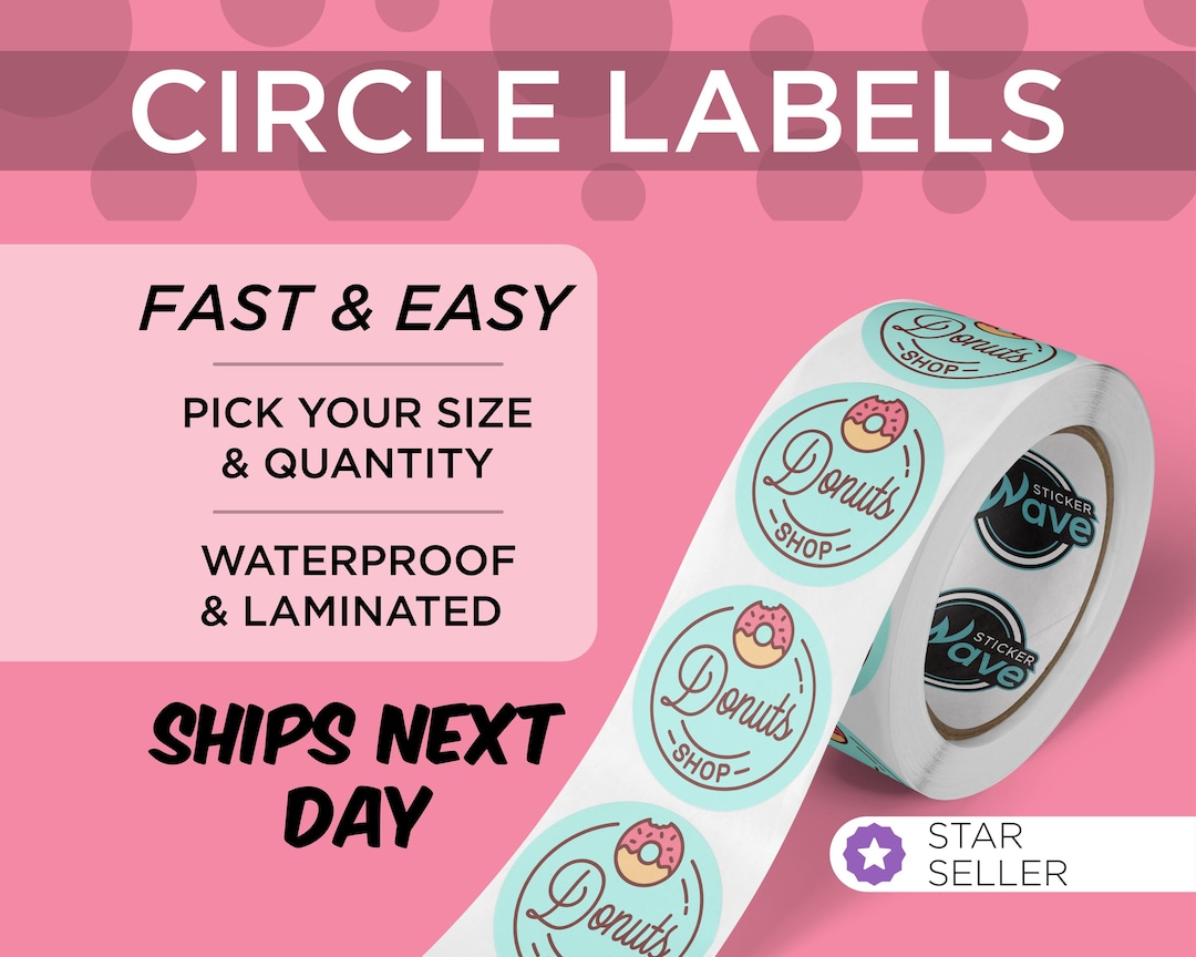 Labels on a Roll With Your Logo or Image | Circle BOPP Stickers ...