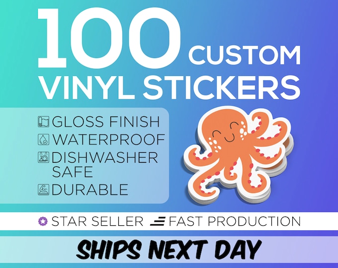 50 Custom Die Cut Vinyl Stickers Pack. Your Custom Vinyl Sticker or ...