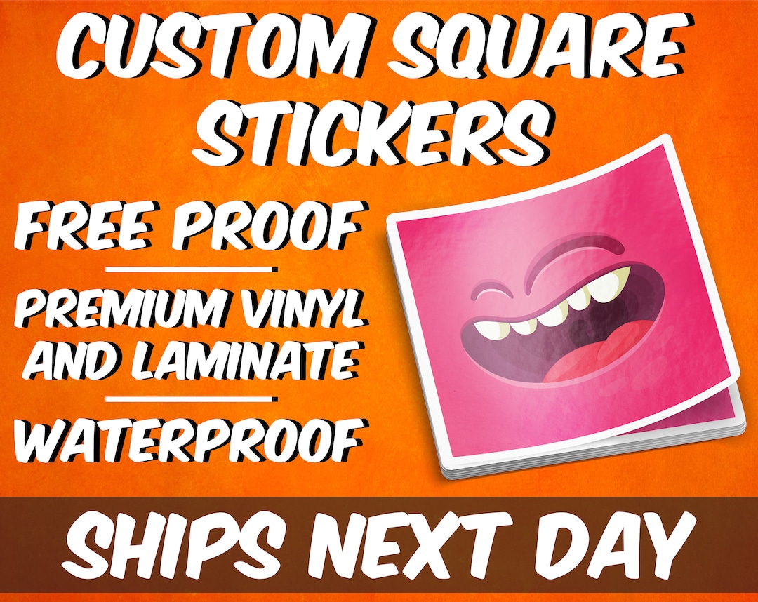 Custom Square Vinyl Stickers / Die Cut Stickers / Logo Stickers / Free ...