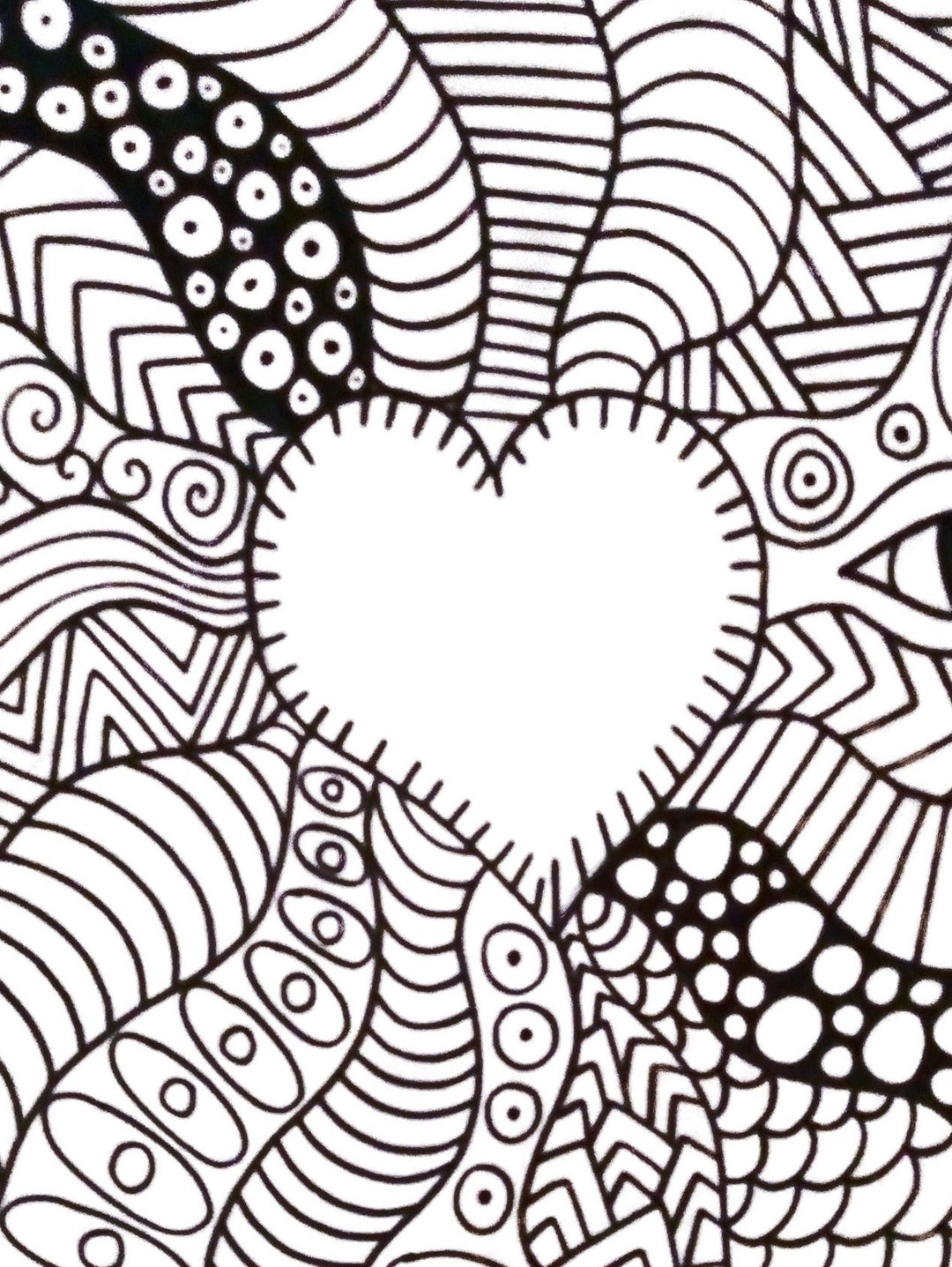 Heart Coloring Page - Etsy