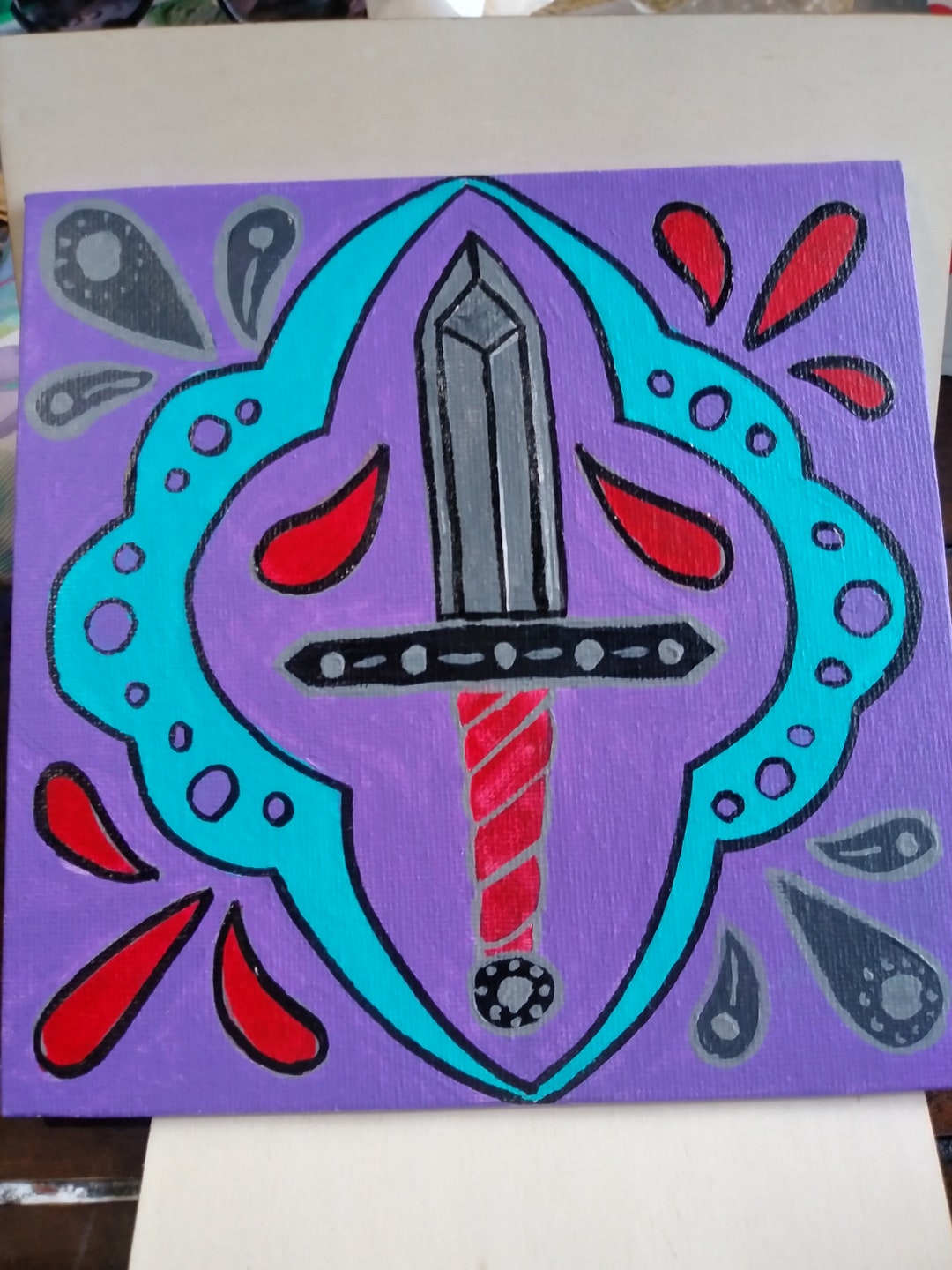 Dagger 6x6 Inch Acrylic Painting - Etsy