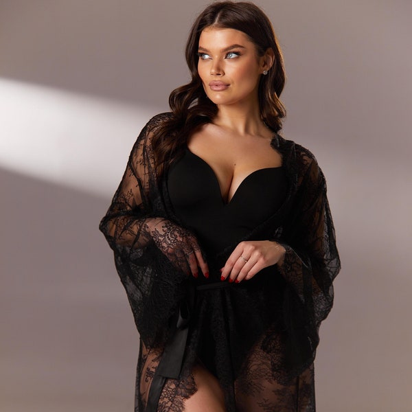Sheer Lace Robe Etsy