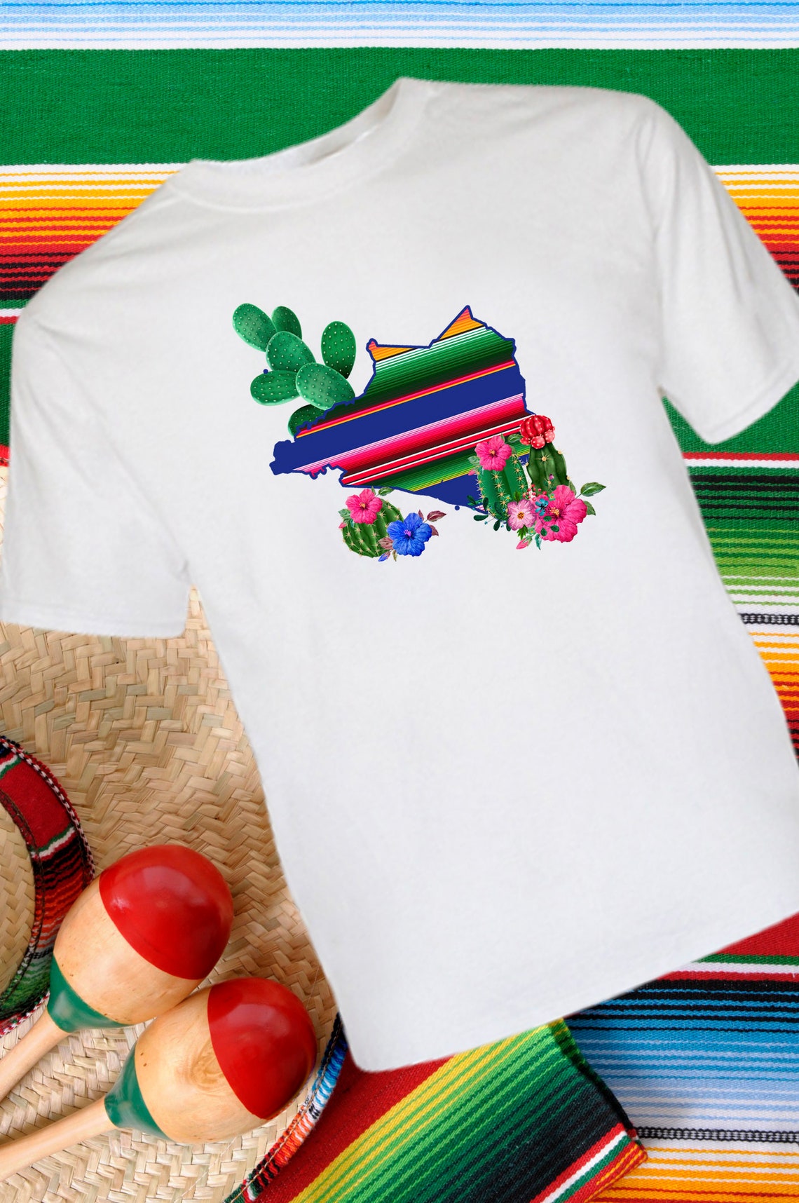 Colima Mexico Zarape Floral Cactus Nopales Design PNG / SUBLIMATION ...