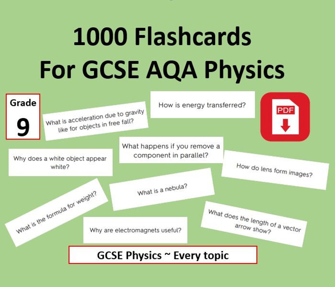 1000 flashcards for AQA GCSE Physics single science Every | Etsy