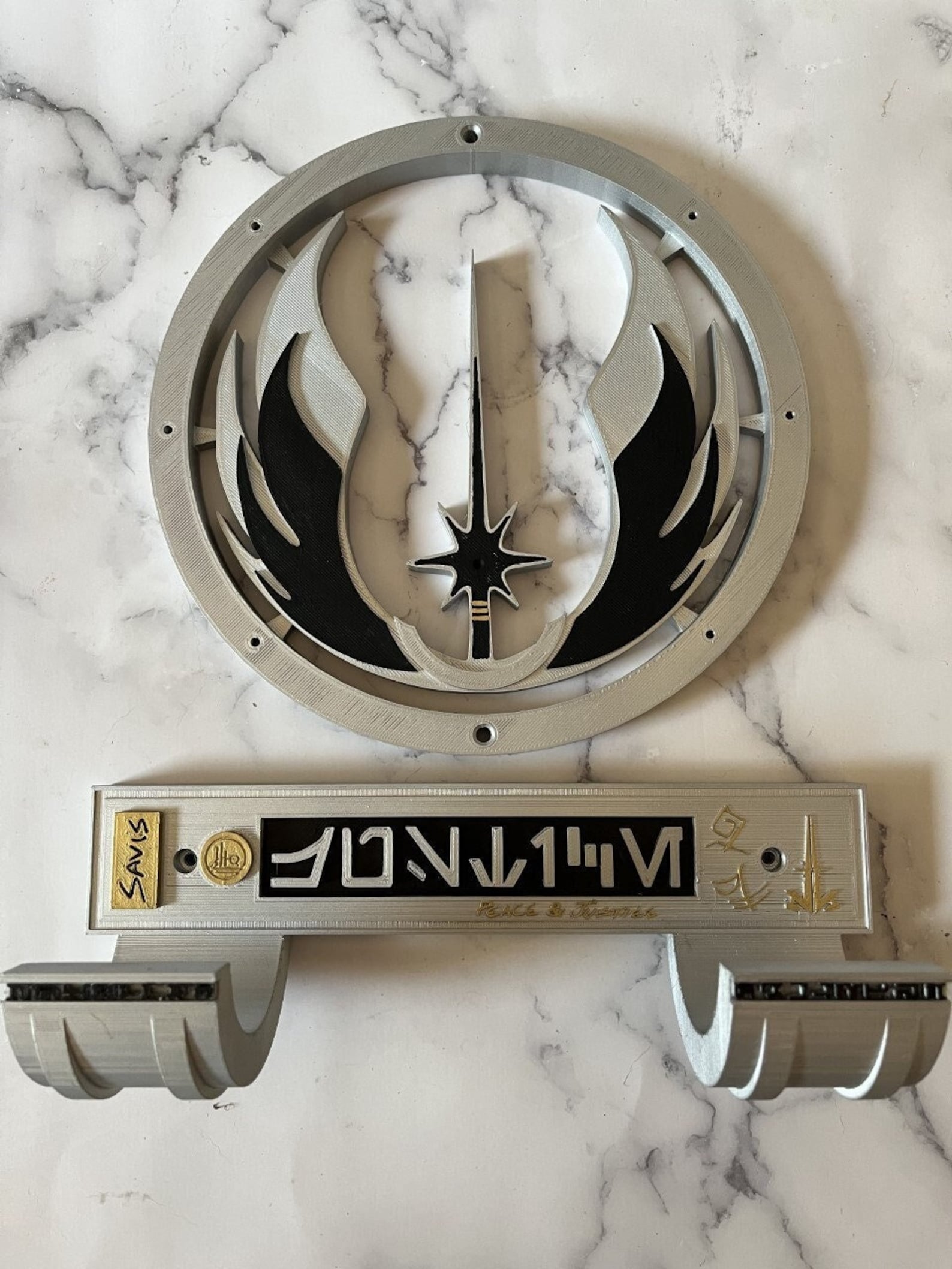 Savi's Lightsaber Wall Mount Display Rack peace/justice - Etsy