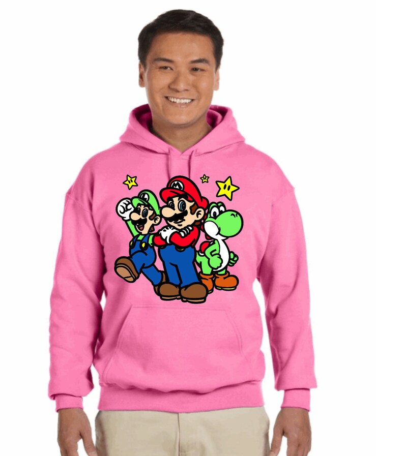 Super Mario Brothers Hoodie Mario Hoodie Luigi Hoodie Yoshi Etsy
