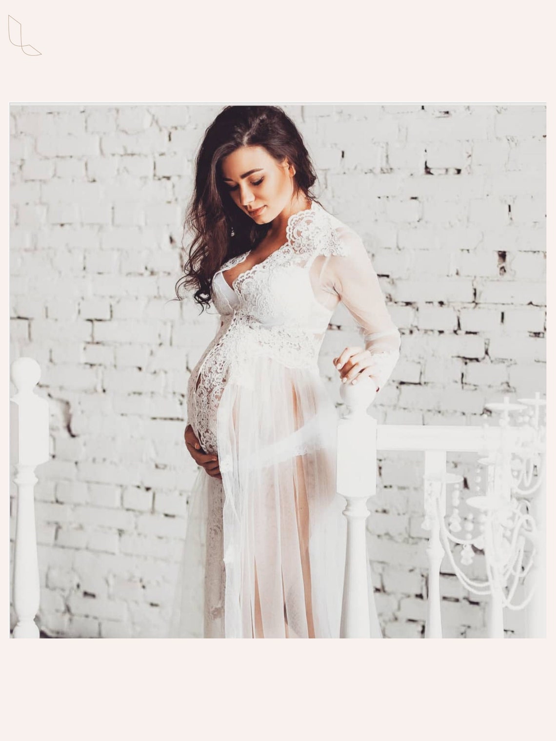Lace Maternity Gown Photography Maternity Long Dress for - Etsy