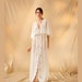 Long Coffee Boudoir Dress for Bride Gold Bridal Robe Lace - Etsy