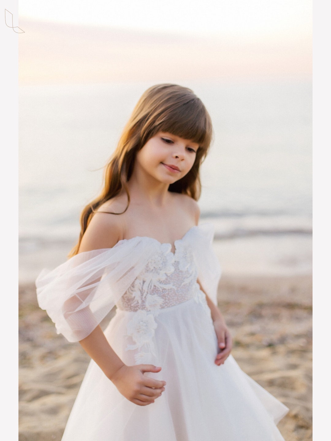 Beach Flower Girl Dress, Open Back Flower Girl Dress, Long Dresses for ...