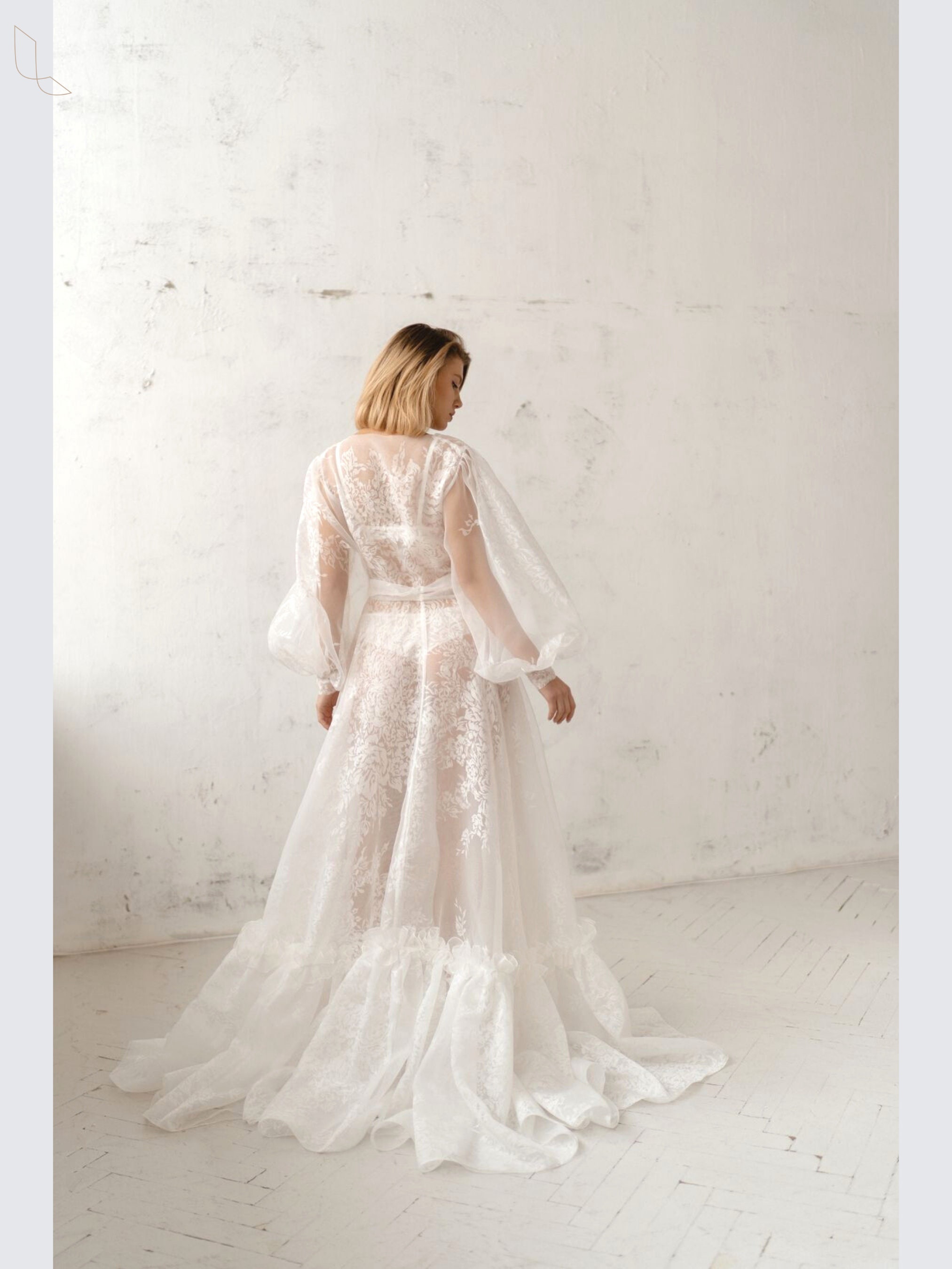 Organza Boudoir Dress Detachable Organza Wedding Duster - Etsy