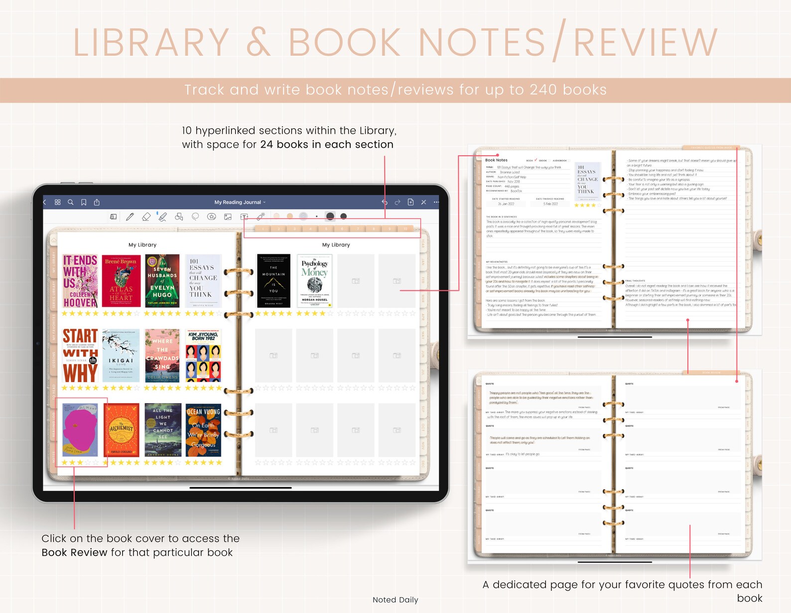 Digital Reading Journal Digital Reading Planner Book - Etsy