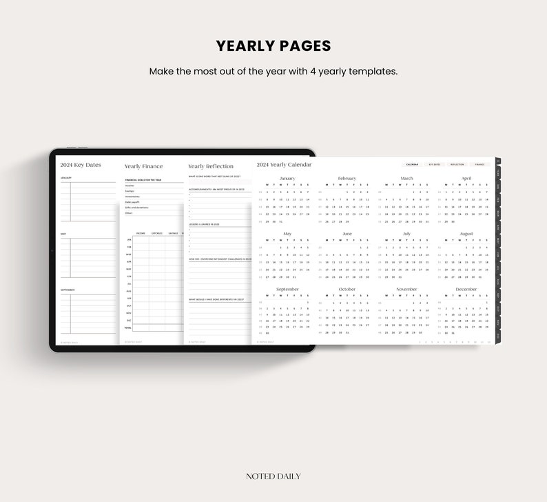 2024 Digital Planner, Horizontal Planner, 2024 Dated Planner ...