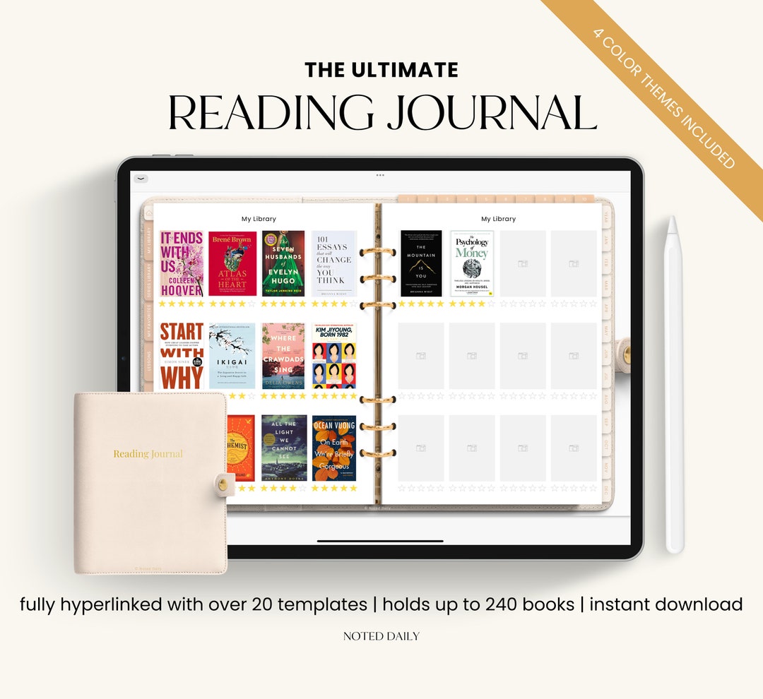 Digital Reading Journal, Digital Reading Planner, Book Journal ...