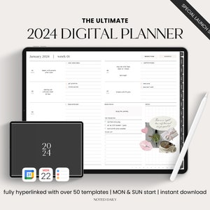 2024 Digital Planner, Horizontal Planner, 2024 Dated Planner ...