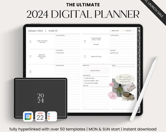 THAT GIRL Planner, 2024 Digital Planner, 2024 Portrait Planner, 2024 ...