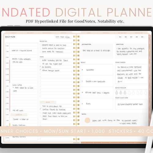 Undated Bujo Digital Planner Goodnotes Templates Journal - Etsy