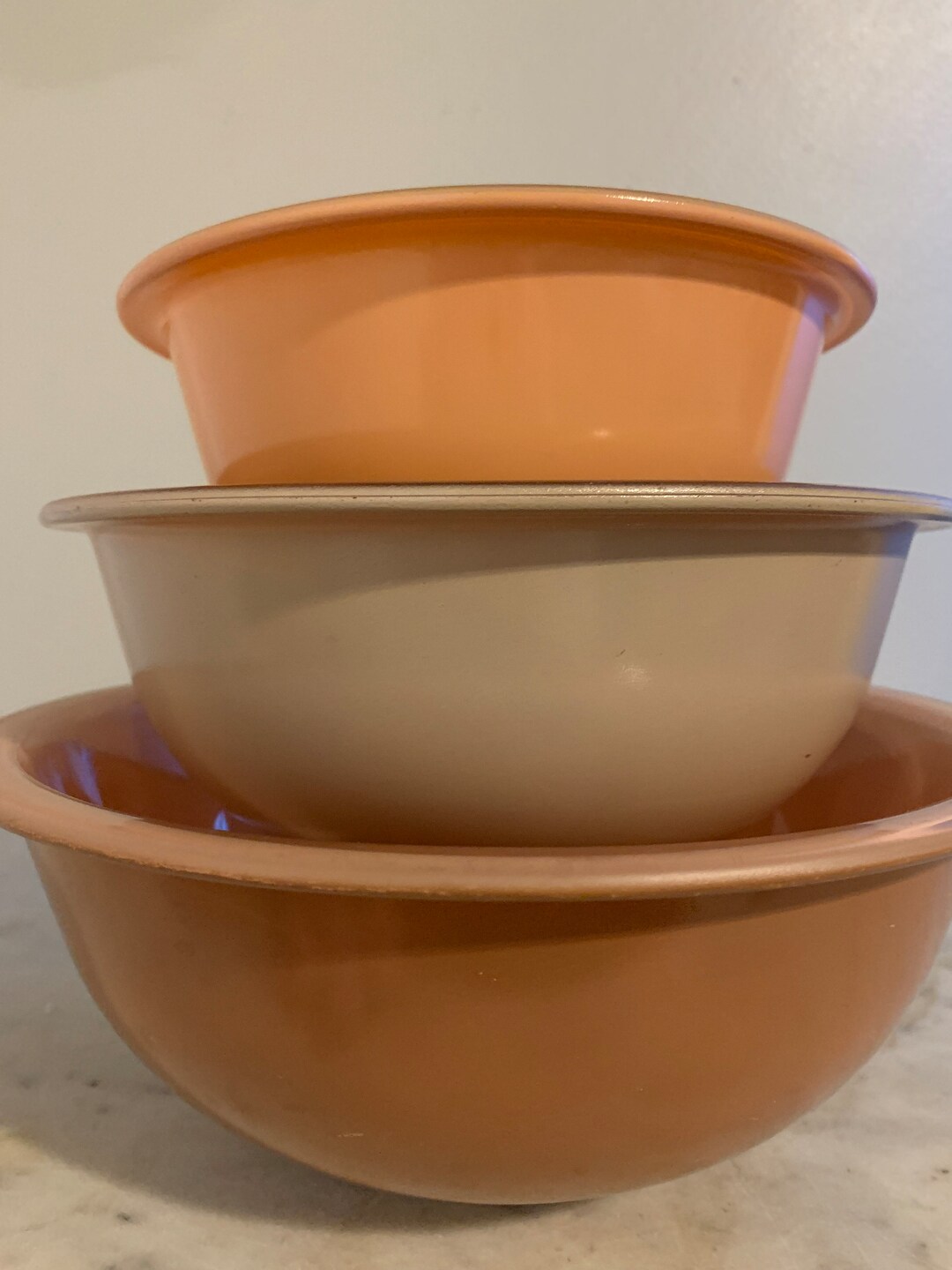 RARE Pyrex Autumn Peach Mixing Bowls - Etsy
