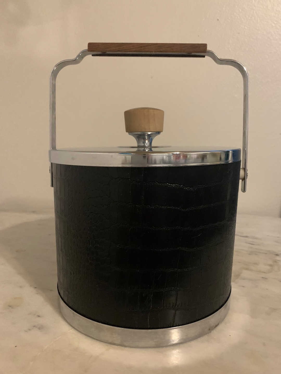 Black Faux Alligator Ice Bucket - Etsy