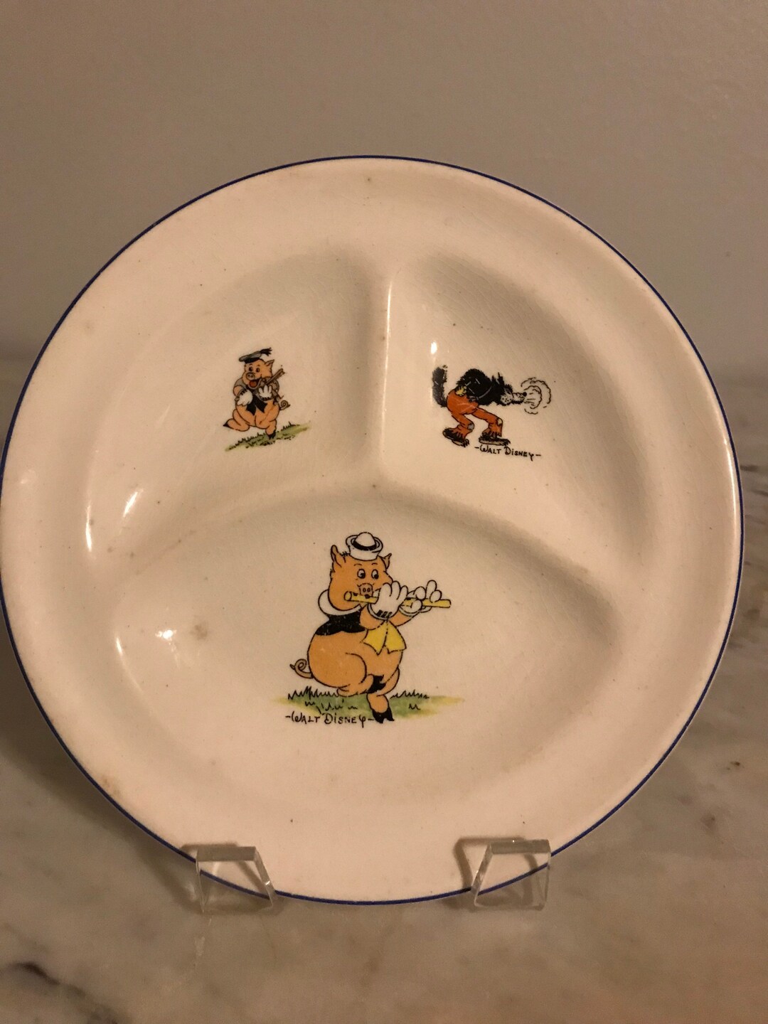 Vintage 1930s Big Bad Wolf Plate - Etsy