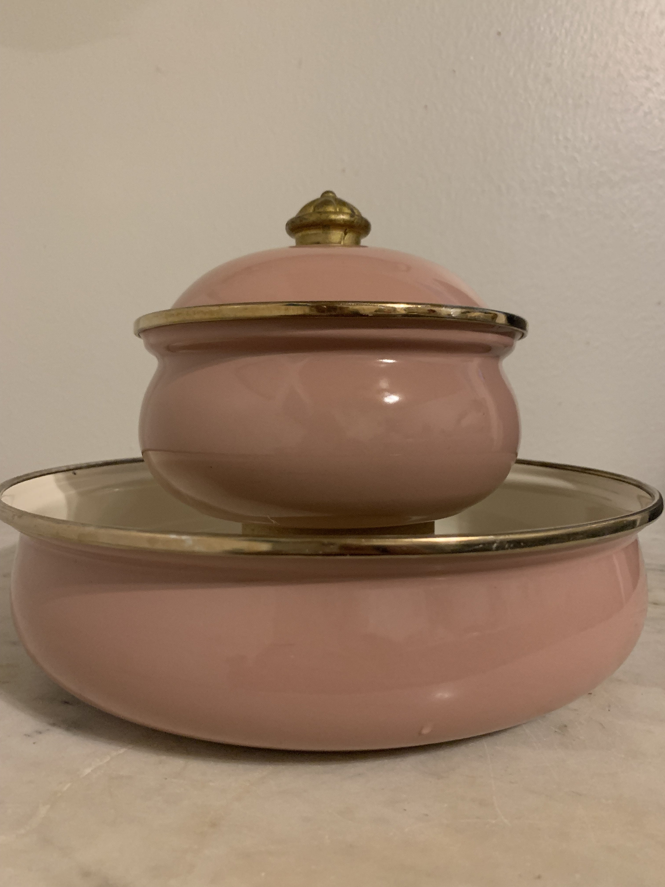 Enamelware Antique Rose/pink Pans 2 - Etsy