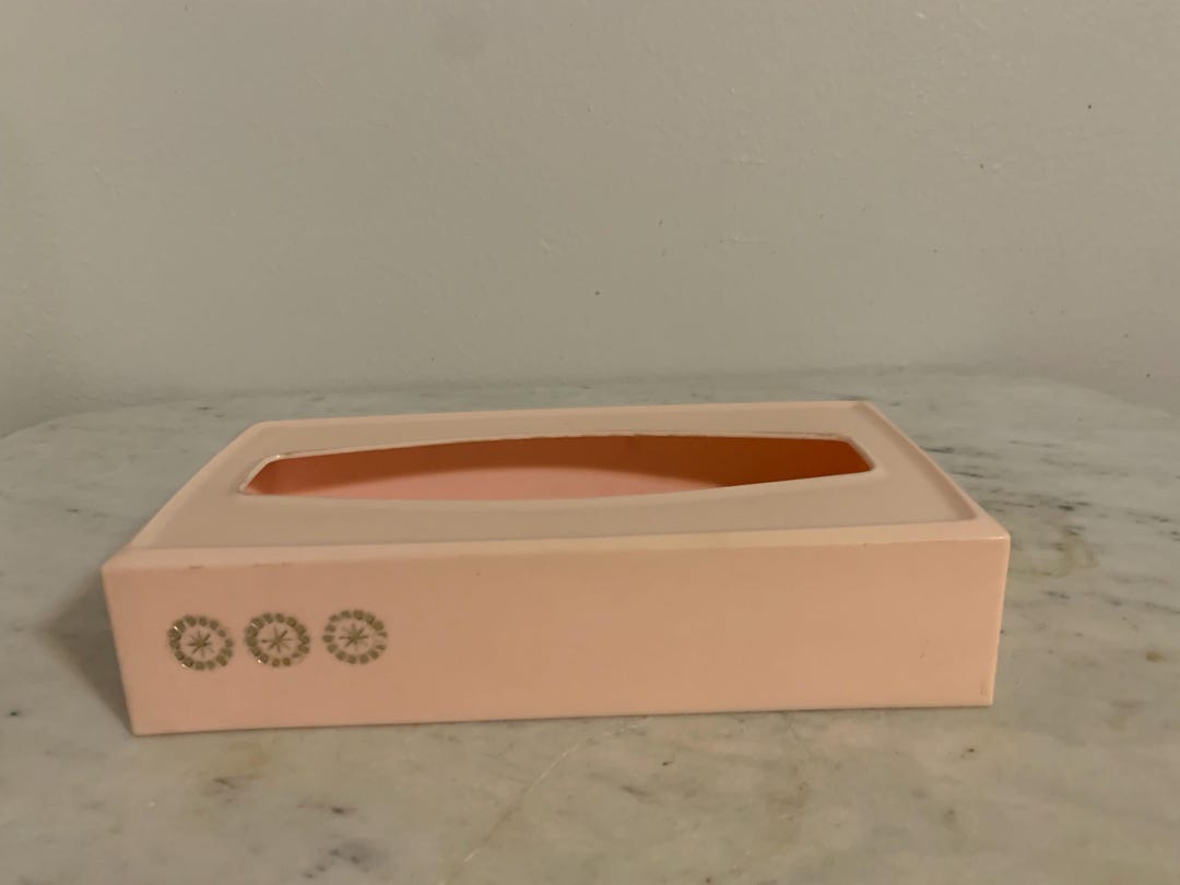 Vintage Pink Tissue Box Dispenser - Etsy