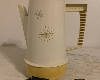 Vintage 1970's Regal Poly-perk 4-8 Cup Electric Percolator With Daisy ...