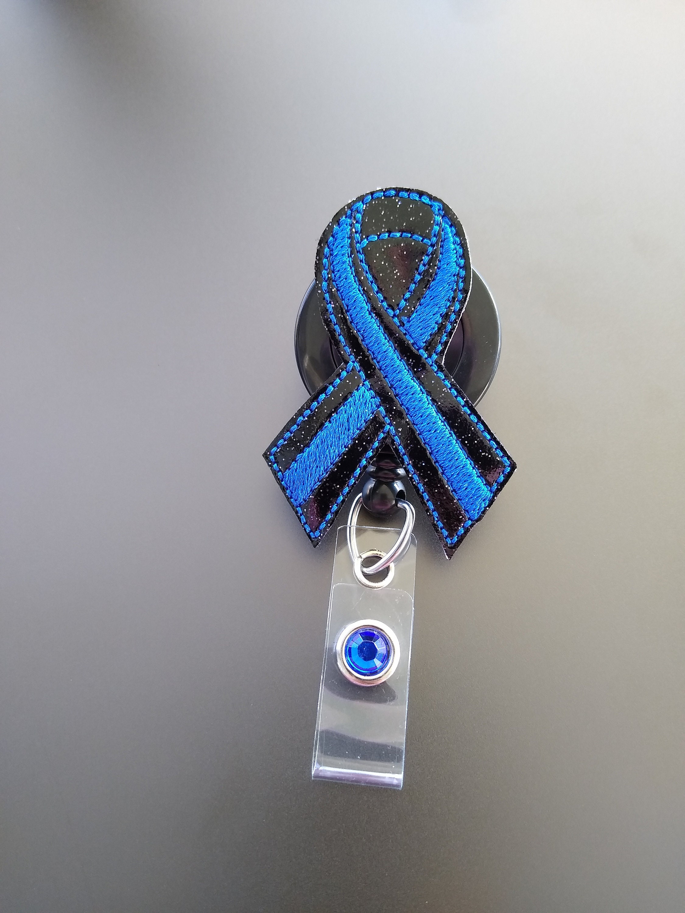 Thin Blue Line Ribbon Police Retractable Badge Reel Badge Holder ID ...