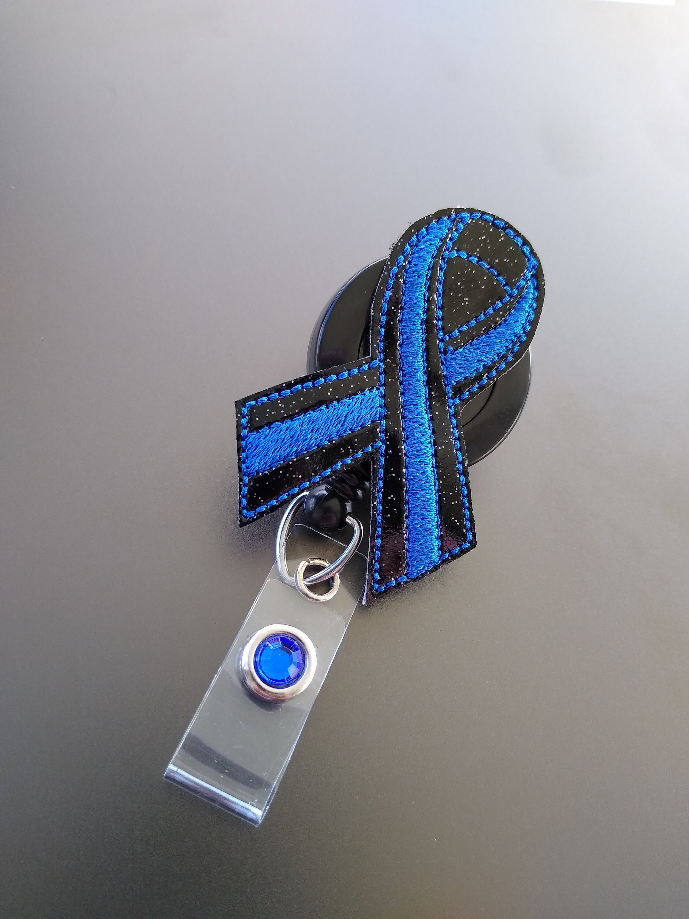 Thin Blue Line Ribbon Police Retractable Badge Reel Badge - Etsy