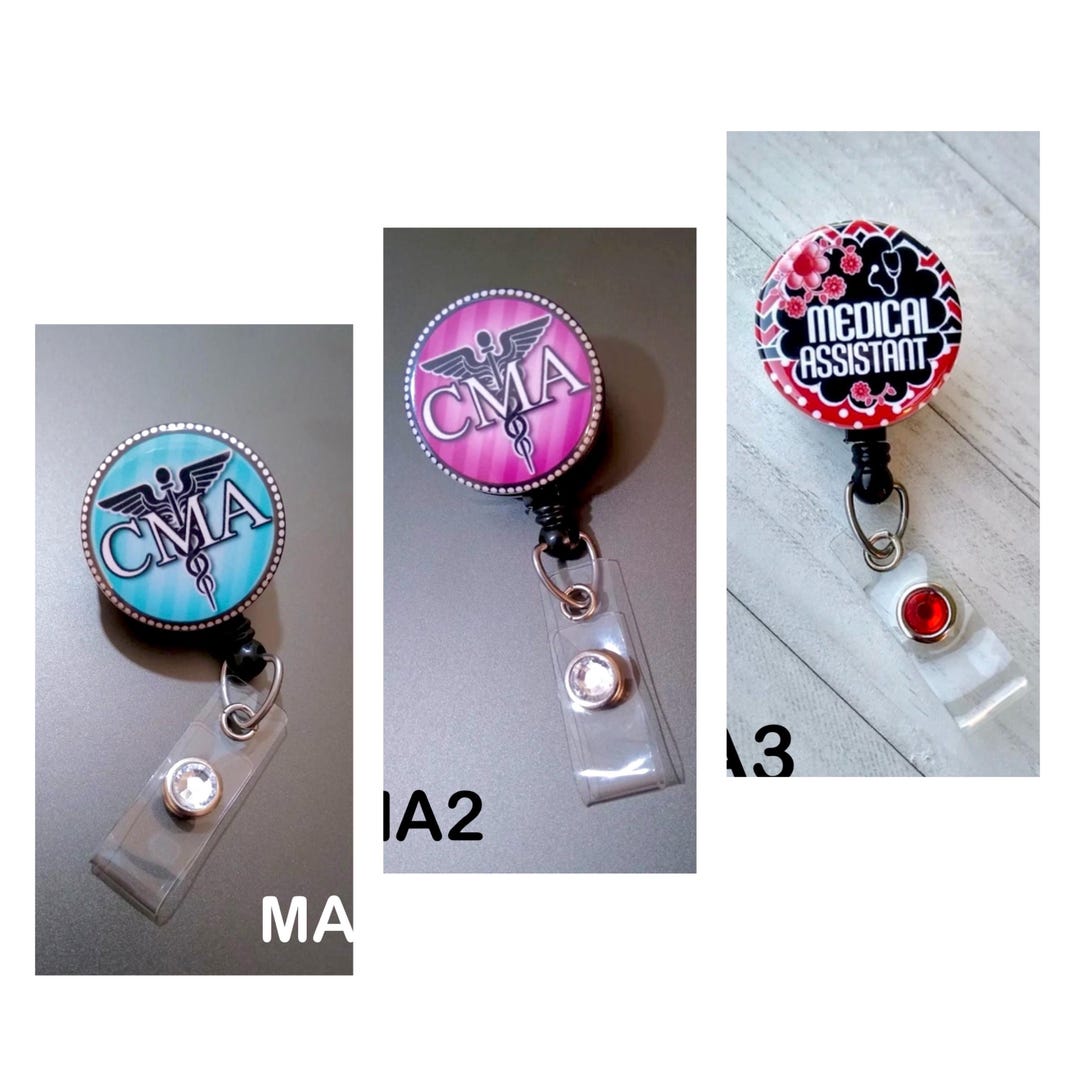 Cma/medical Assistant Retractable Badge Reels - Etsy