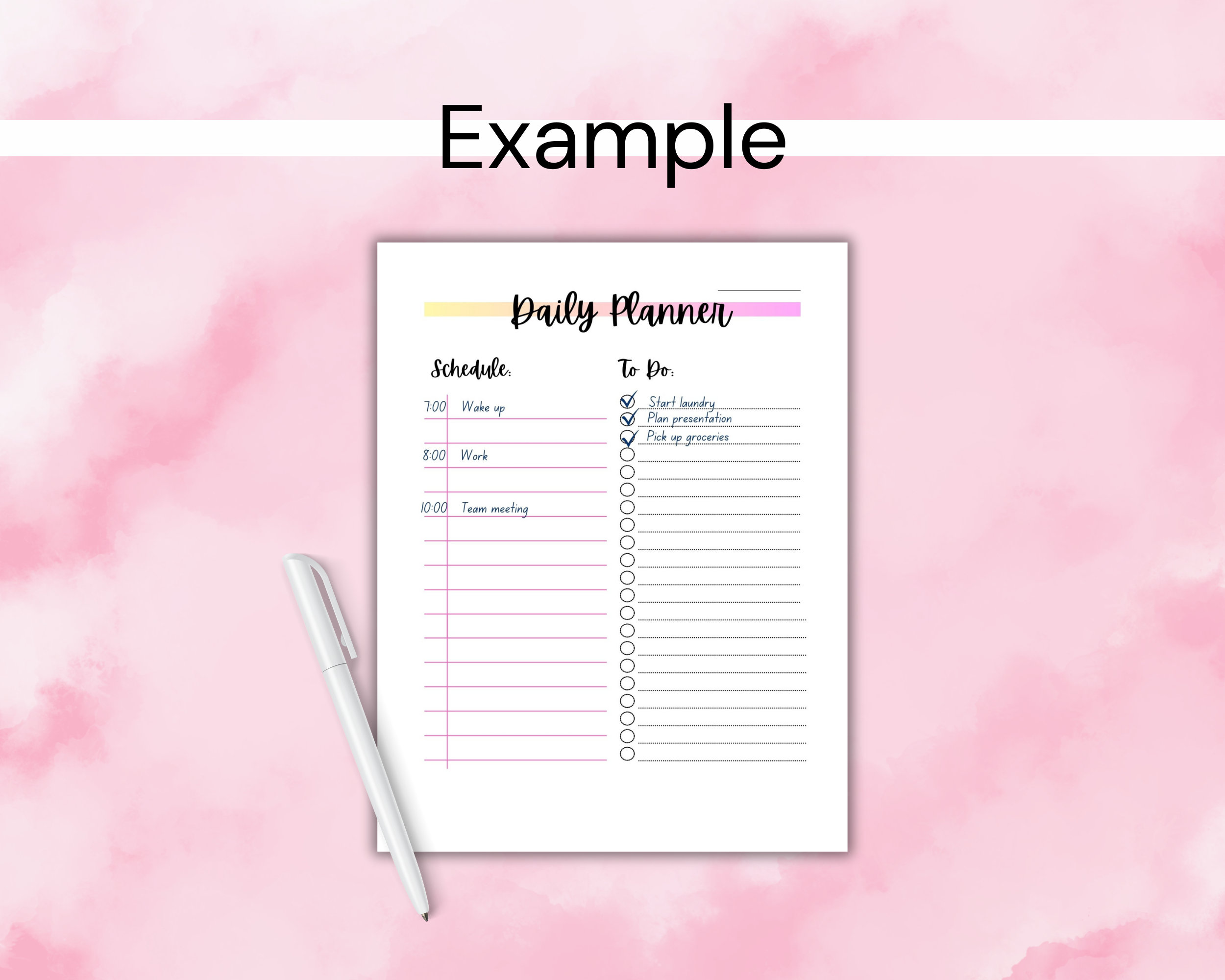 Printable Daily Planner, Daily to Do List for Work/home, Digital ...