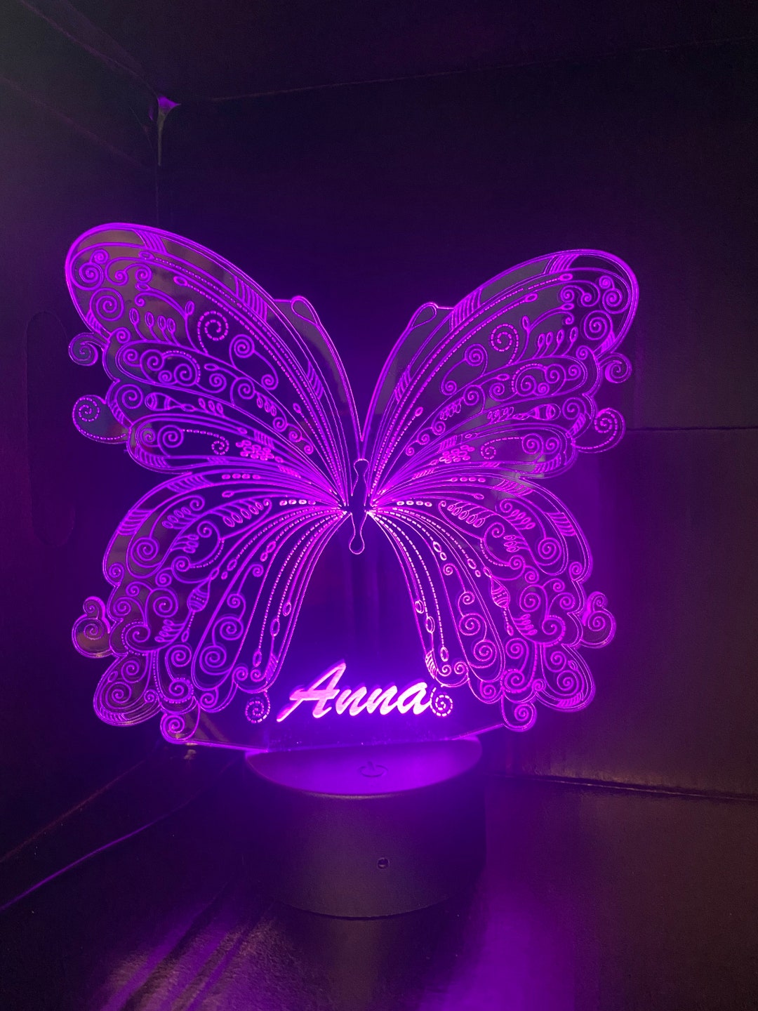 Custom Butterfly LED Night Light With Personalized Name Engraving - Etsy