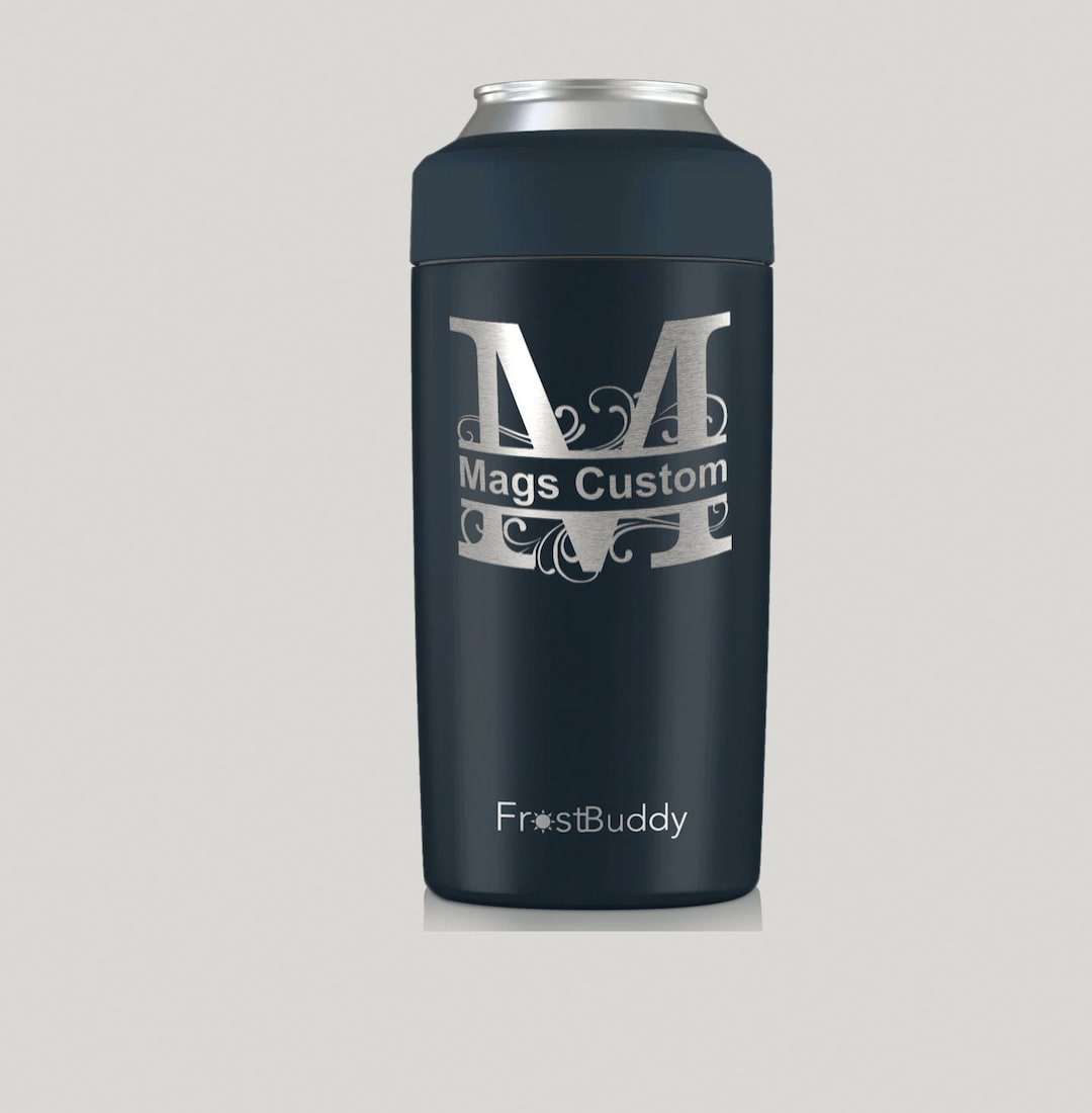 Frost Buddy - Monogram Name Custom Engraved Can Cooler Fits 12oz Cans ...
