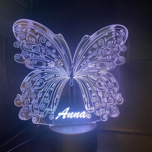 Custom Butterfly 3D LED Acrylic Light Lamp - Etsy Canada