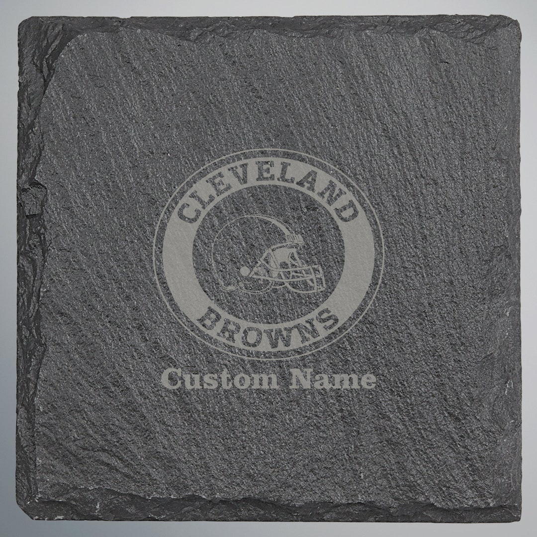 Four (4) Cleveland Browns Engraved Slate Drink Coasters Set - Etsy