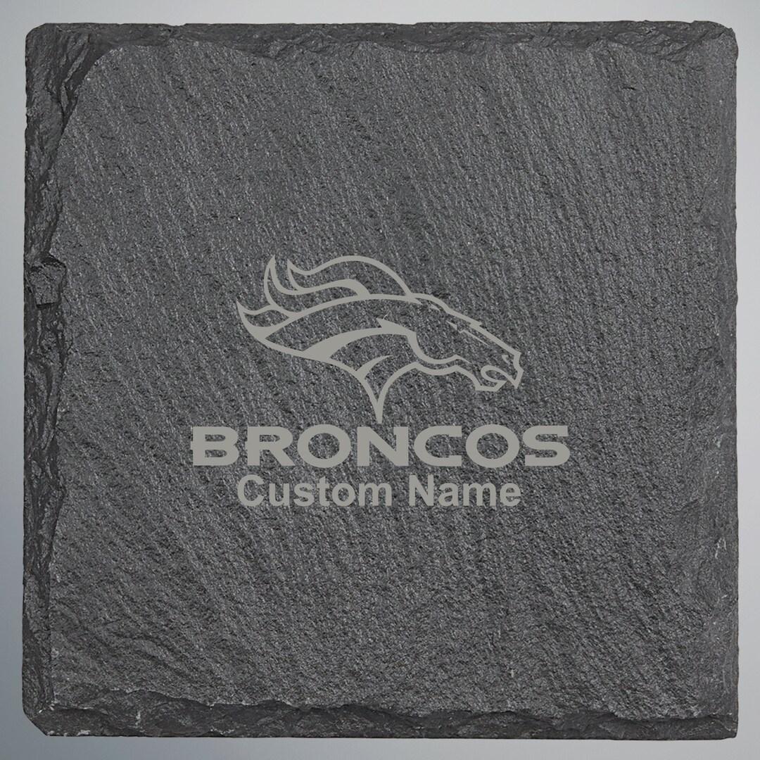 Four (4) Denver Broncos Engraved Slate Drink Coasters Set - Etsy
