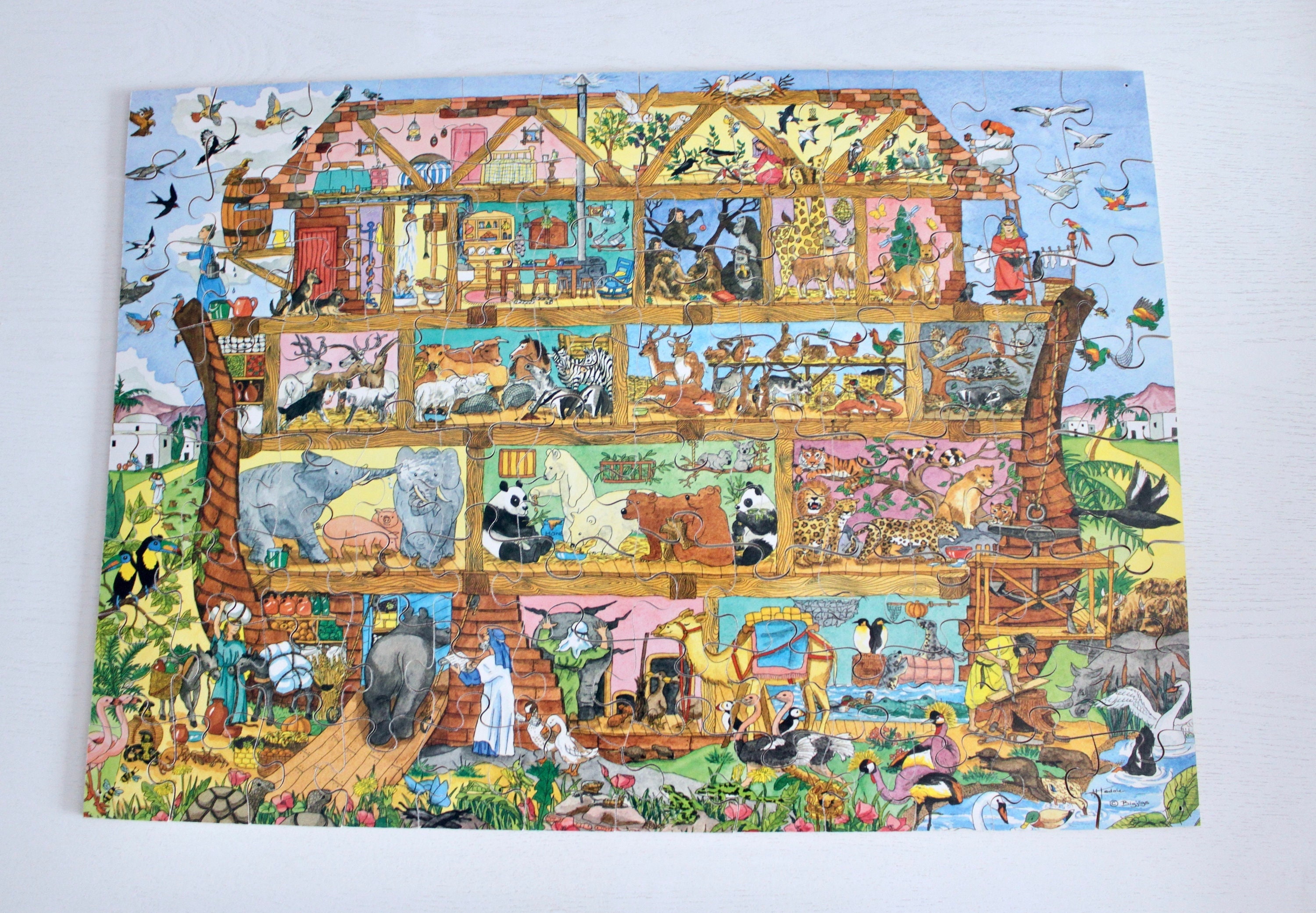 Handmade Noahs Ark Wooden Puzzle Big Jigs Puzzle for - Etsy