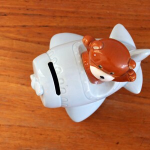 Kitsch Bear in a Plane Money Box Money Bank, Kitsch Money Box, Ceramic ...