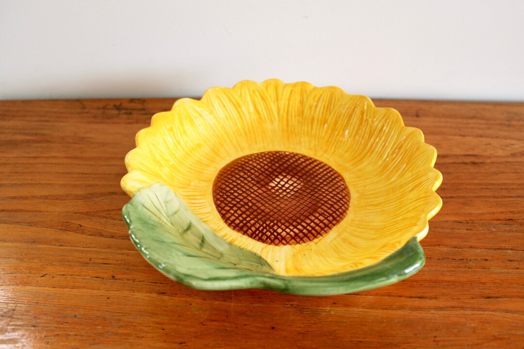 Retro Sunflower Serving Dish Dinner Party, Retro Sunflower Dish ...