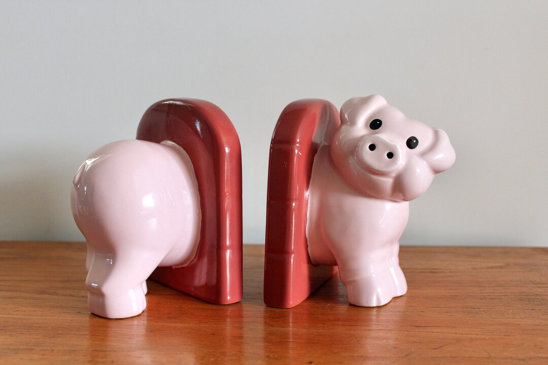 Ceramic Pig Bookends by Carlton Ware Vintage Bookend, Pig Ornament ...