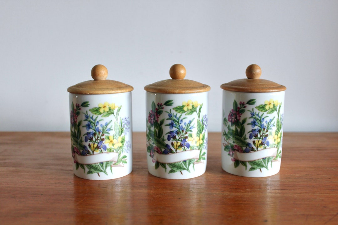 Three Floral Herb Jars by Royal Worcester Made in England - Etsy