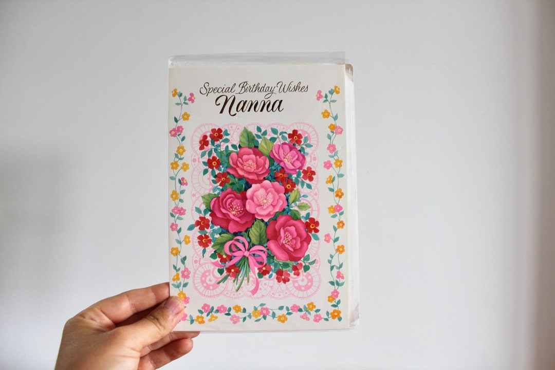 Retro Special Birthday Wishes Nanna Card Cute Design, Sweet Verse ...