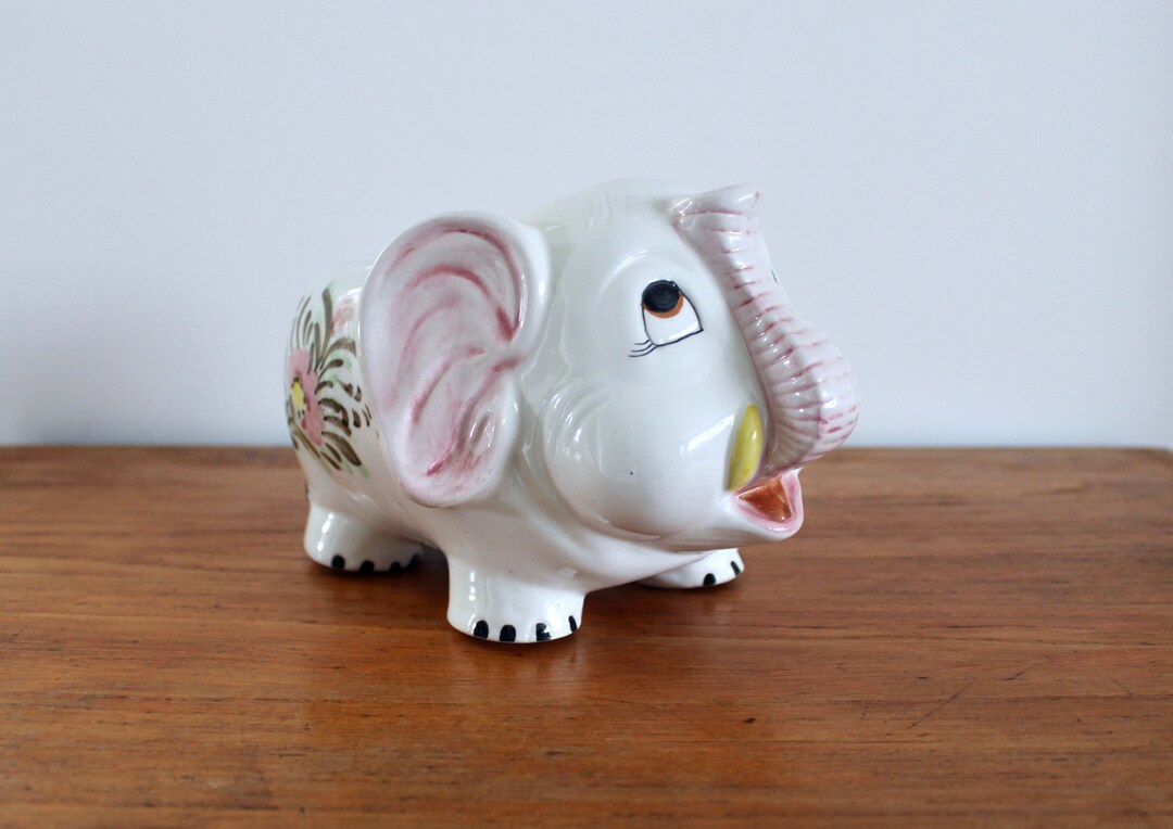 Retro Kitsch Elephant Planter, Made in Portugal Kitsch Plant Pot ...