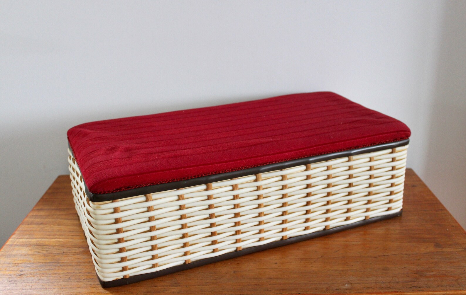 Vintage Woven Red Sewing Box Mid Century 1960s Retro Sewing - Etsy